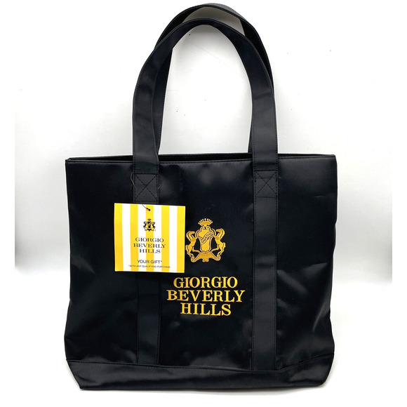 Giorgio Beverly Hills | Bags | Vintage 9s Giorgio Beverly Hills Black Gold Embroidered Large ...